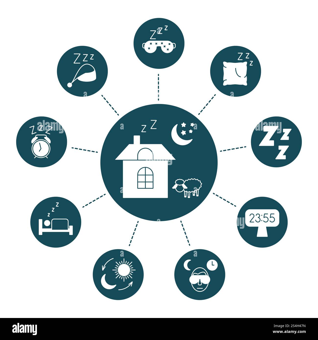 Relax and night rest vector signs. Sleeping icons concept. Sleep and ...