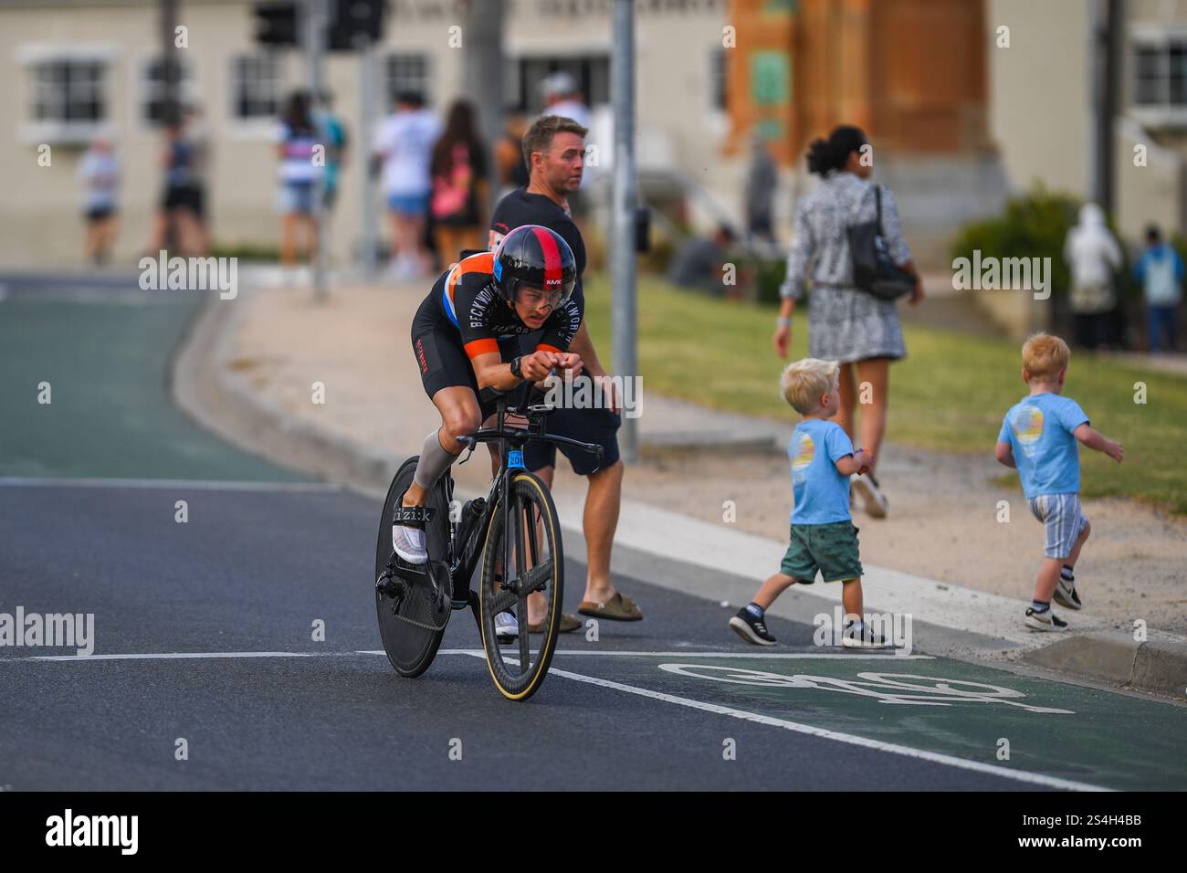 Sean Miller is seen cycling during the Race 3 of 2024/2025 2XU ...