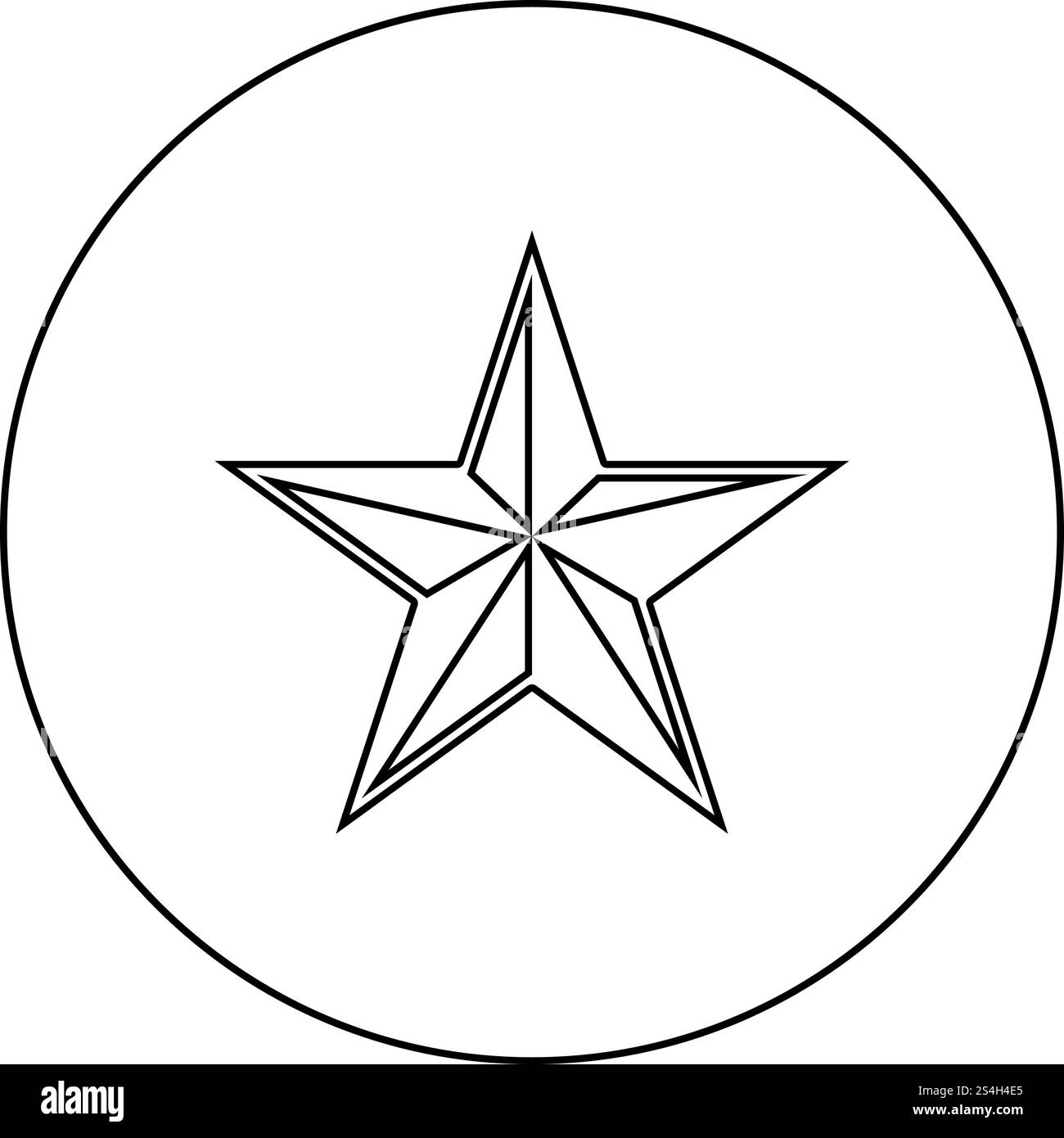 Star five corners Pentagonal star icon in circle round outline black ...