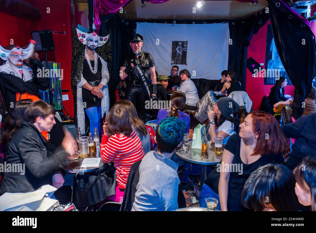 Paris, France, Crowd People, Associative Bar, LGBTQI+ Audience, with ...