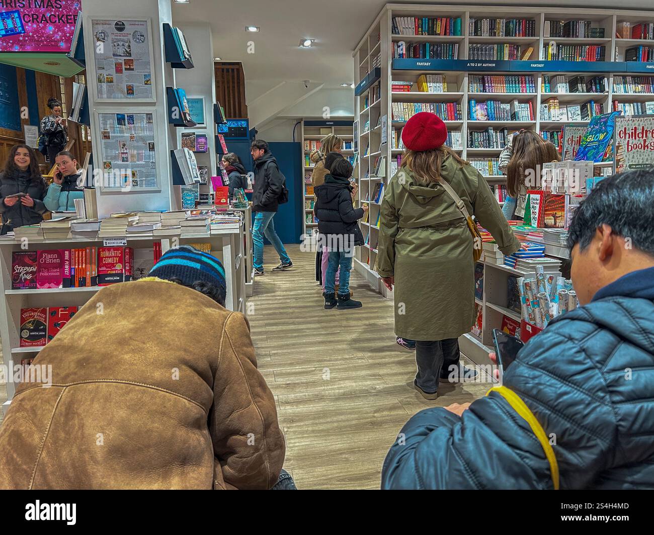 Paris, France, Crowd Young People in Local Bookstore, English Language ...