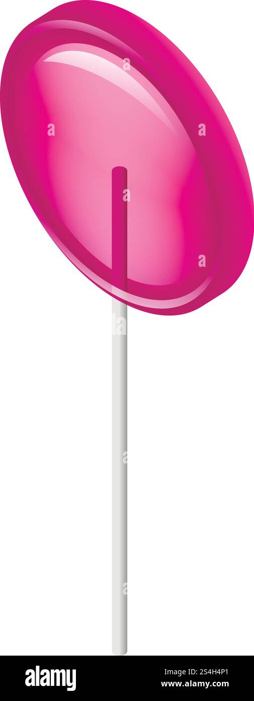 Pink lollipop icon. Isometric of pink lollipop vector icon for web ...