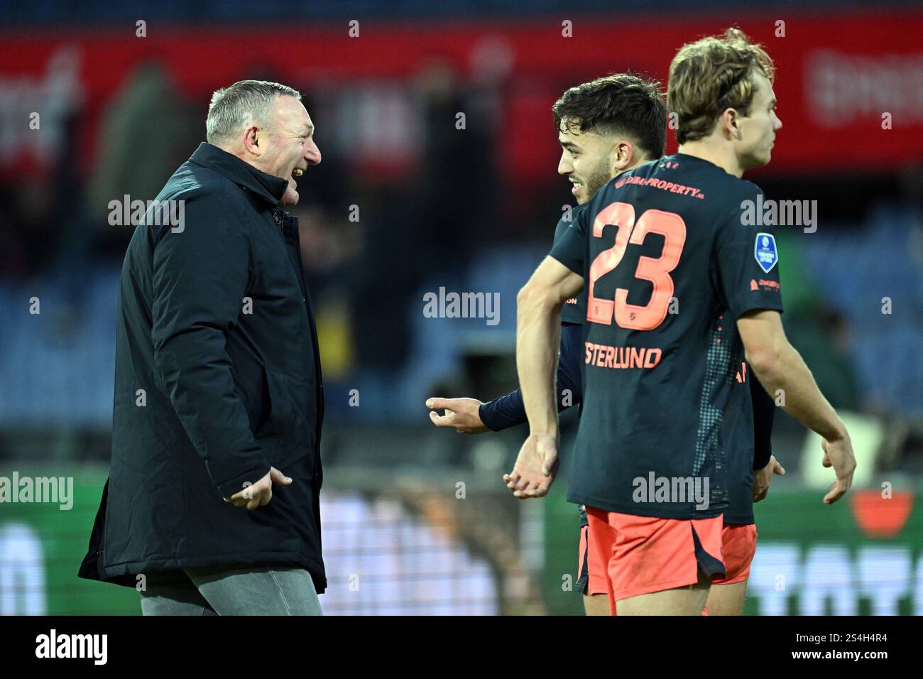 ROTTERDAM - FC Utrecht coach Ron Jans celebrates the 1-2 win after the ...