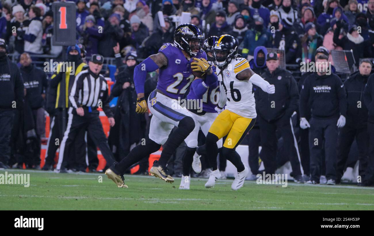 Baltimore, MD, USA. 11th Jan, 2025. Derrick Henry #22 during the ...