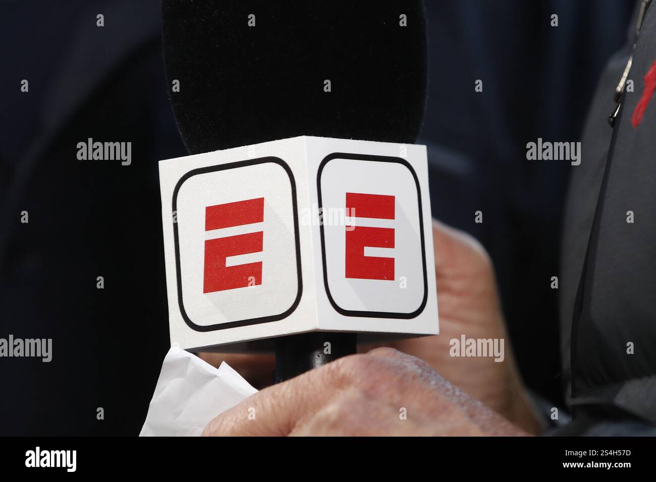 BREDA - ESPN logo on microphone during the Dutch Eredivisie match ...