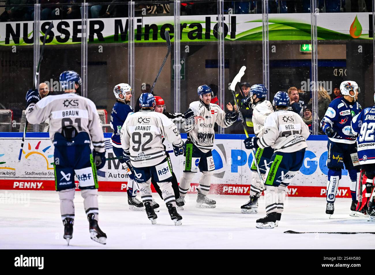 Torjubel, Jubel, Freude bei Torschütze Tim Fleischer (Straubing Tigers ...