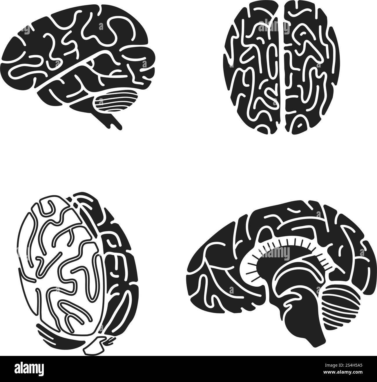 Brain icon set. Simple set of brain vector icons for web design on ...