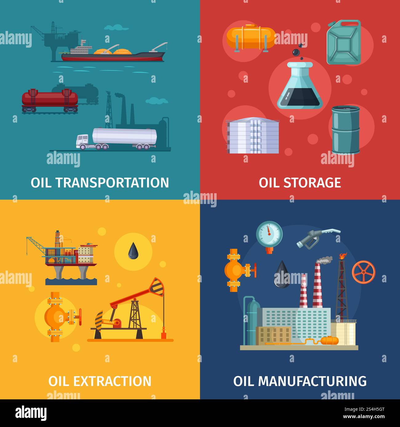 Concept pictures of oil manufacturing. Fuel exploration and extraction ...