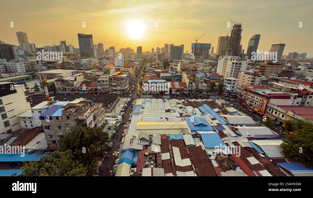 Phnom Penh skyline, views across this beautiful Asian city in Cambodia ...