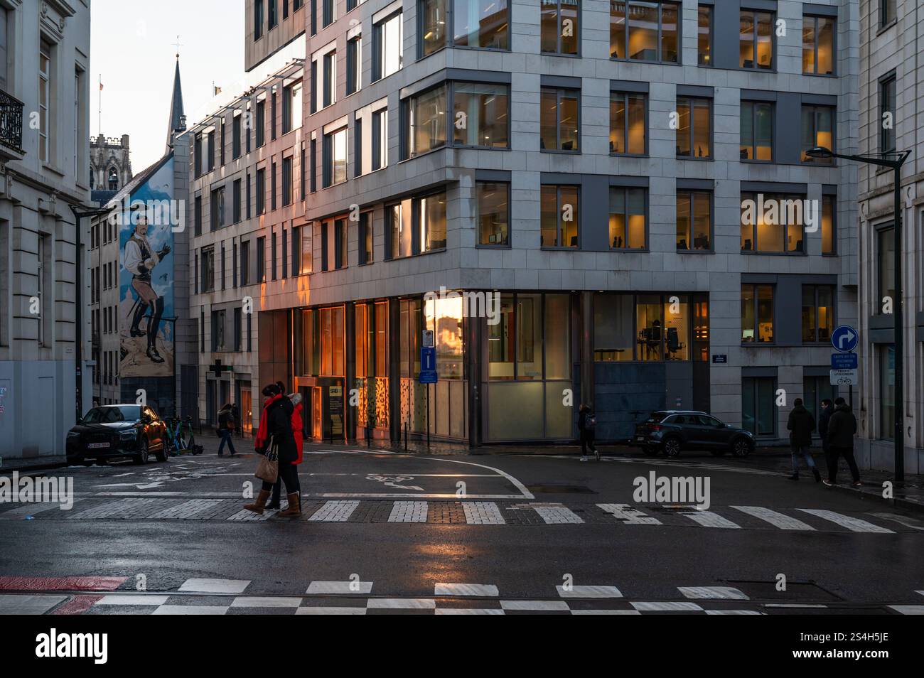 Intersection of the Leuvense Straat Rue de Louvain and Rue Royale or ...