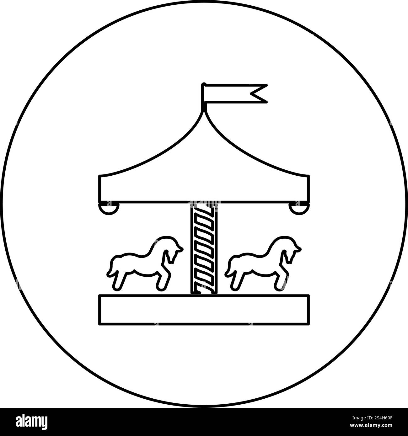 Carousel roundabout merry-go-round Vintage merry-go-round icon in ...