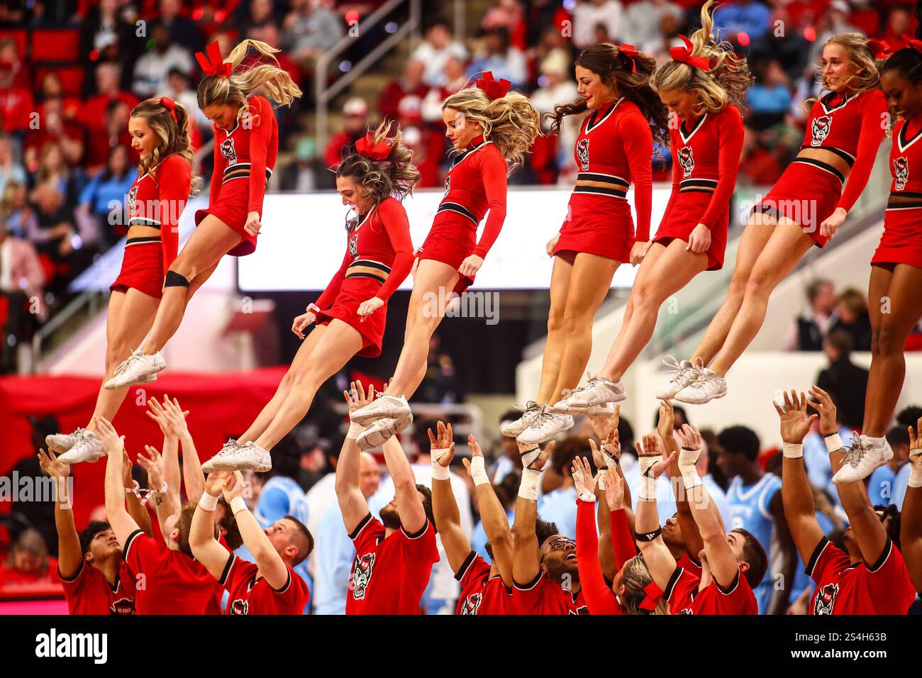 January 12, 2025: NC State cheer squad. NCAA basketball game between ...