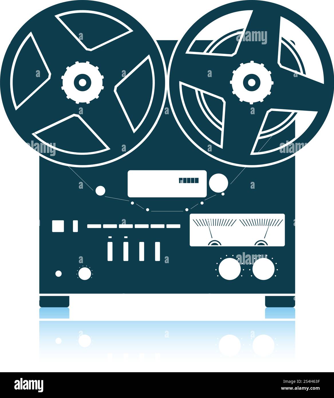 Reel tape recorder icon. Shadow reflection design. Vector illustration ...