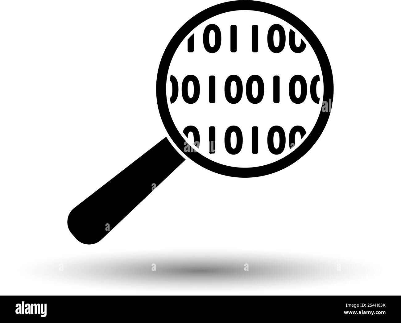 Data Analysing Icon. Black on White Background With Shadow. Vector ...