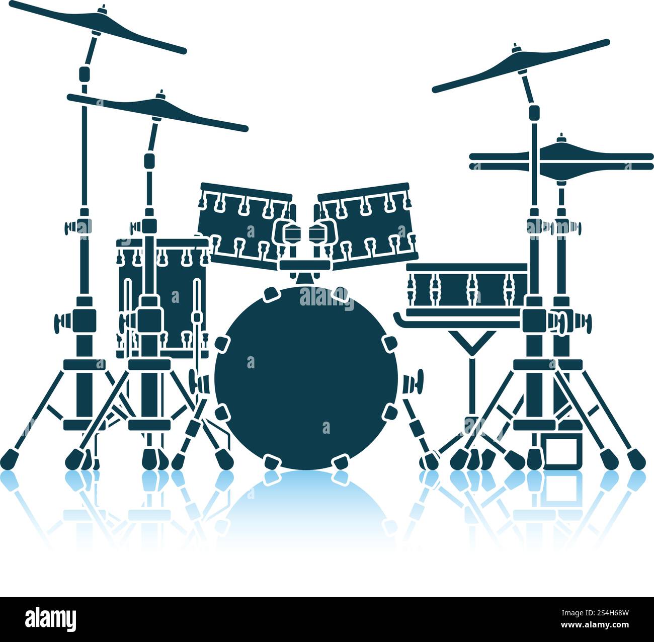 Drum set icon. Shadow reflection design. Vector illustration Stock ...