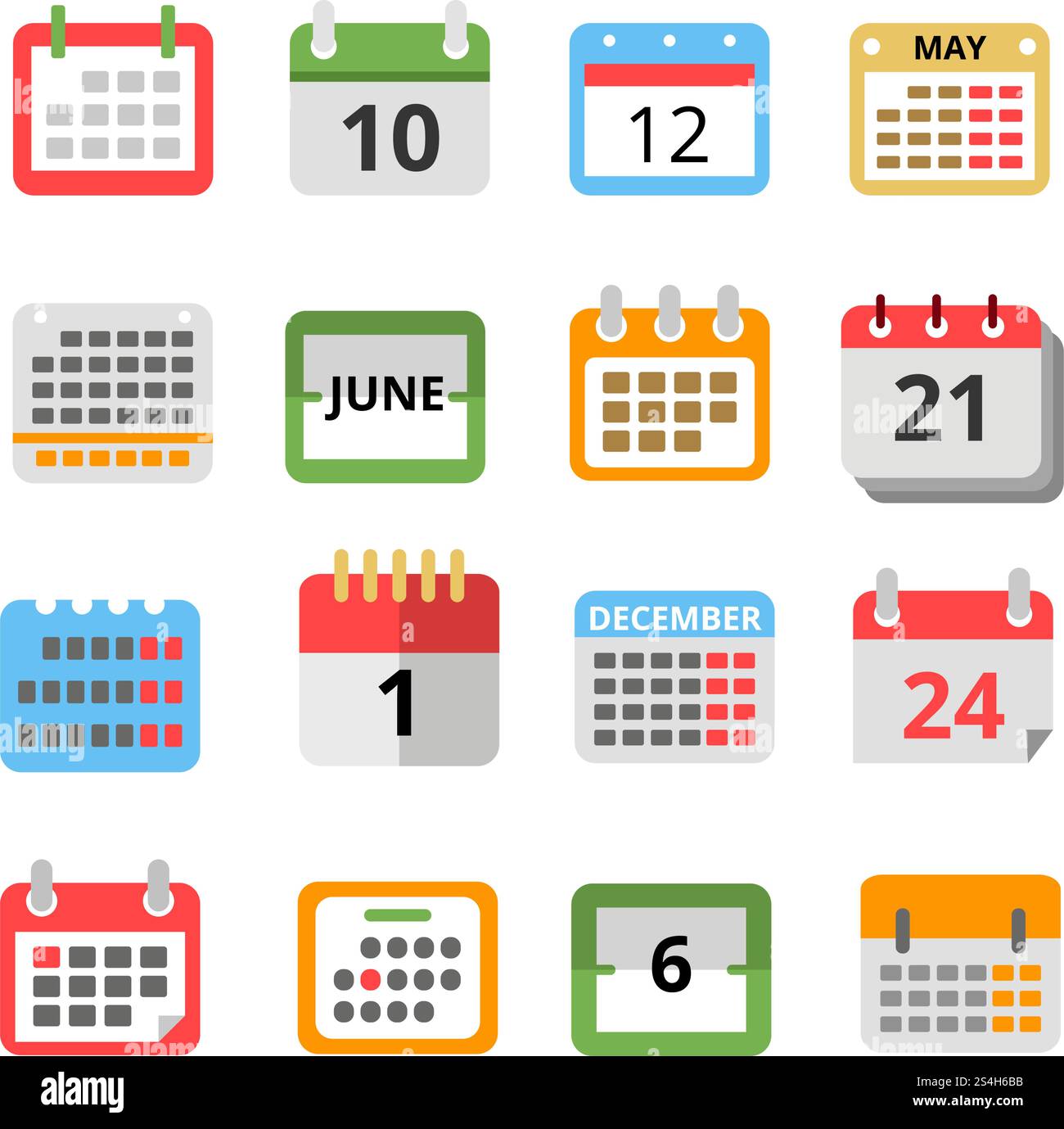 Set of different calendars in flat style. Vector pictures set of ...
