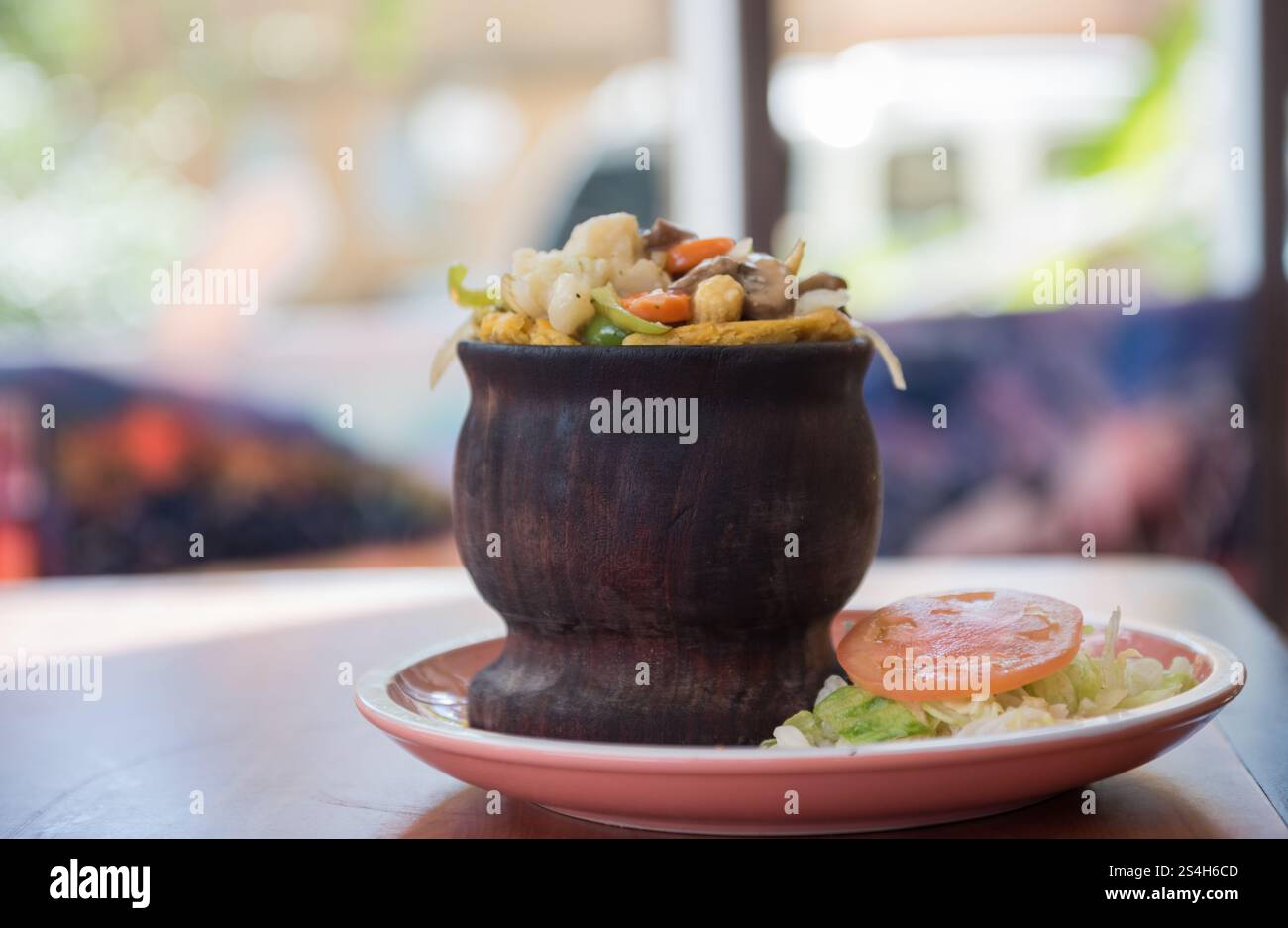 Mofongo al Pilon is a typical dish of Puerto Rico made of plantains and ...