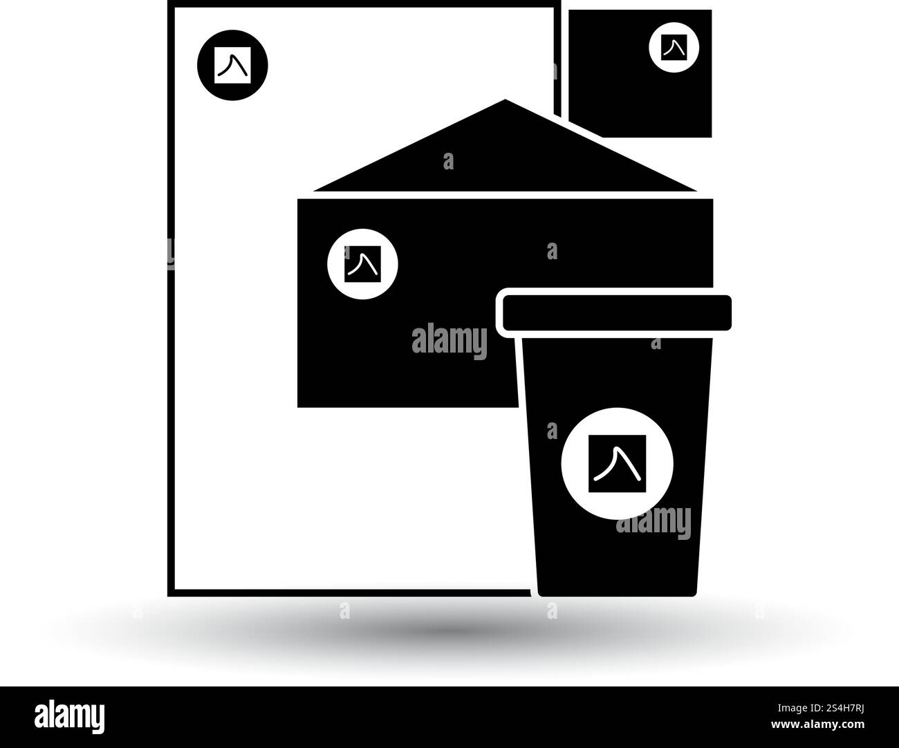 Branding Icon. Black on White Background With Shadow. Vector ...
