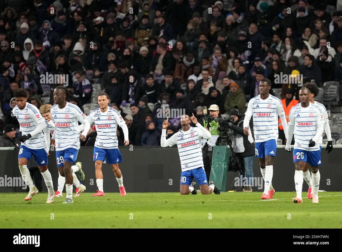France. 12th Jan, 2025. 07 Diego MOREIRA (rcsa) - 10 Emmanuel Esseh ...