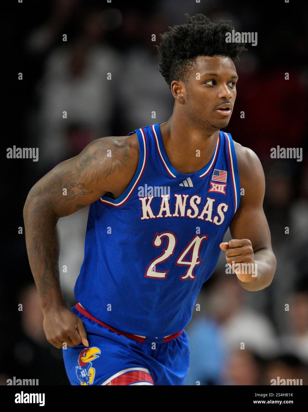 Kansas forward KJ Adams Jr. (24) plays during an NCAA college ...