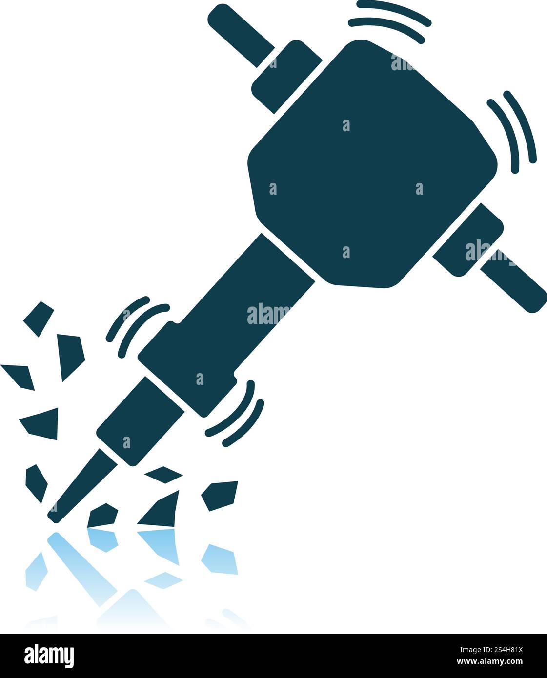 Icon Of Construction Jackhammer. Shadow Reflection Design. Vector ...