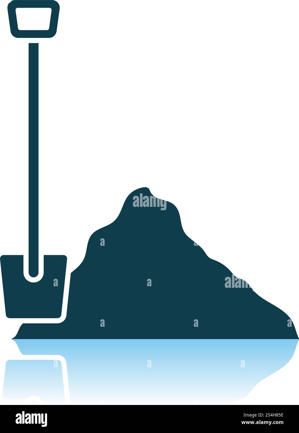 Icon Of Construction Shovel And Sand. Shadow Reflection Design. Vector ...