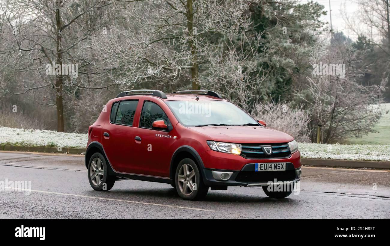 Milton Keynes,UK - Jan 12th 2025: 2014 red Dacia Sandero Stepway ...