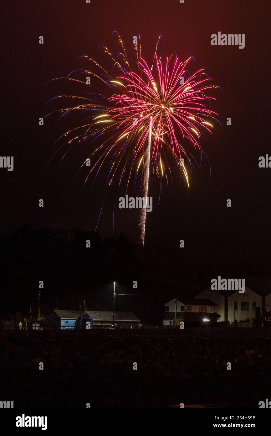 New Year's Eve fireworks display in Bantry, West Cork, Ireland Stock ...
