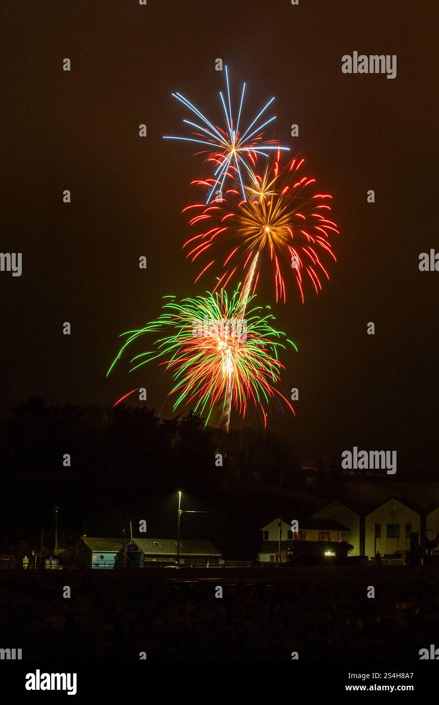 New Year's Eve fireworks display in Bantry, West Cork, Ireland Stock ...
