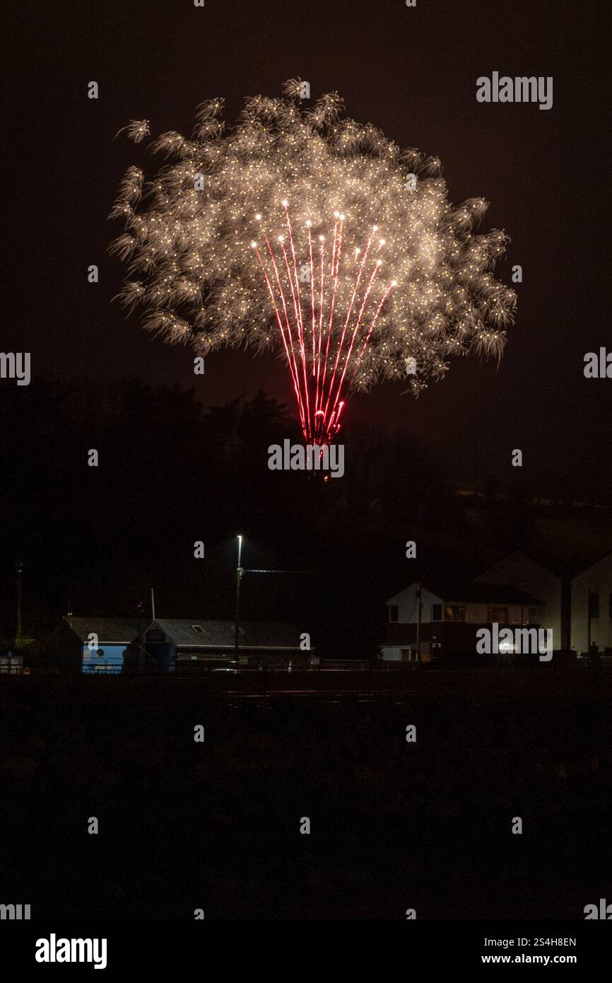 New Year's Eve fireworks display in Bantry, West Cork, Ireland Stock ...