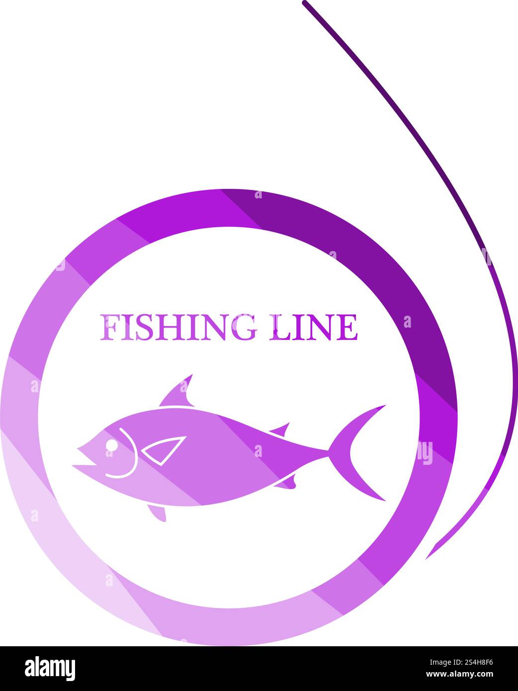 Icon Of Fishing Line. Flat Color Ladder Design. Vector Illustration ...