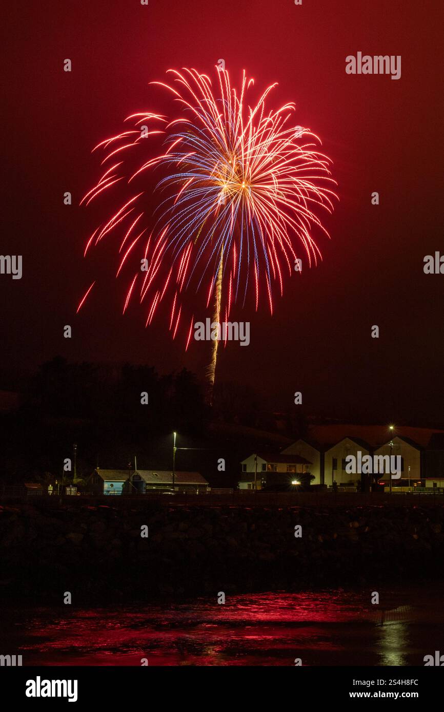 New Year's Eve fireworks display in Bantry, West Cork, Ireland Stock ...