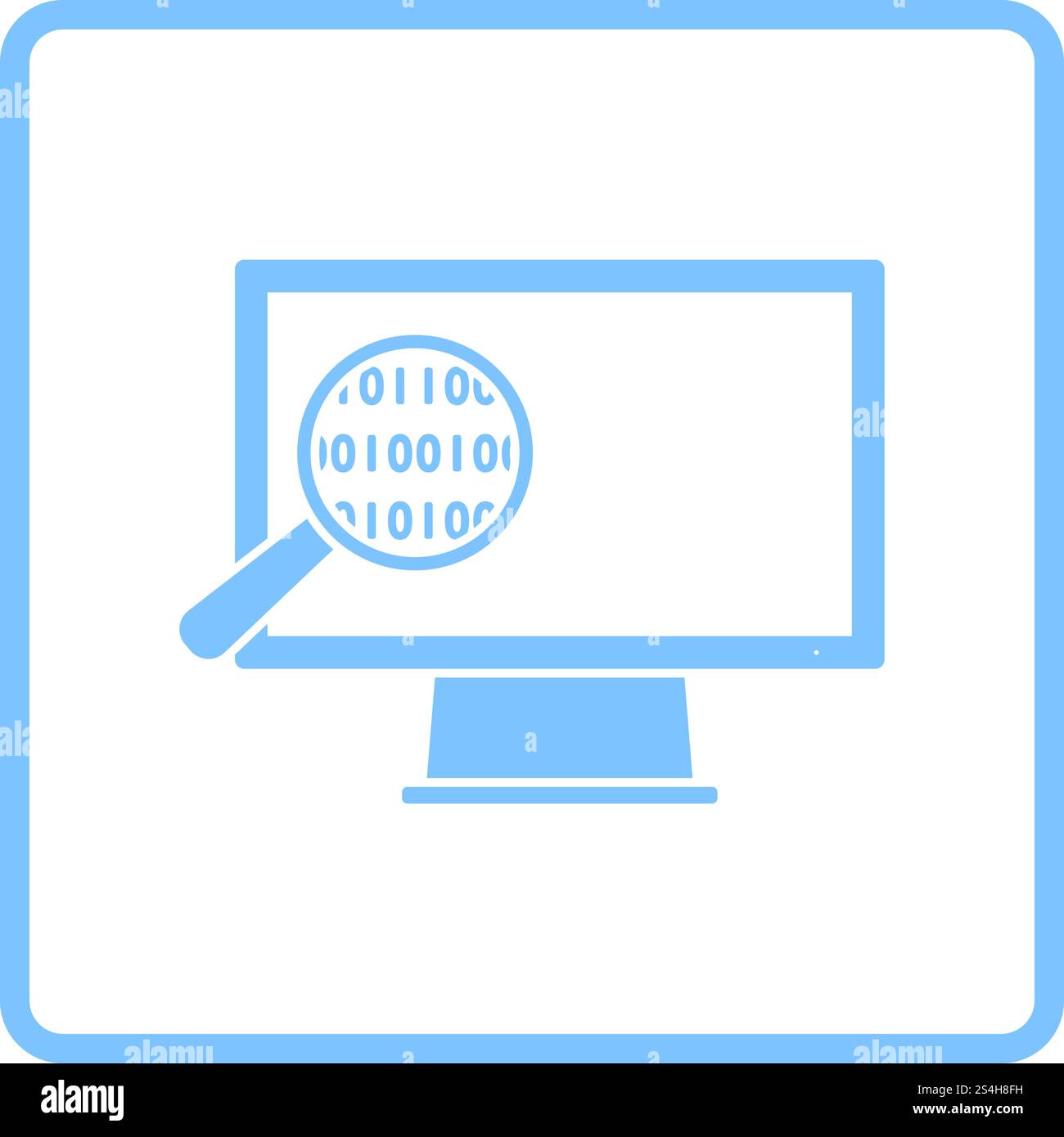 Data Analysing Icon. Blue Frame Design. Vector Illustration Stock Vector Image & Art - Alamy