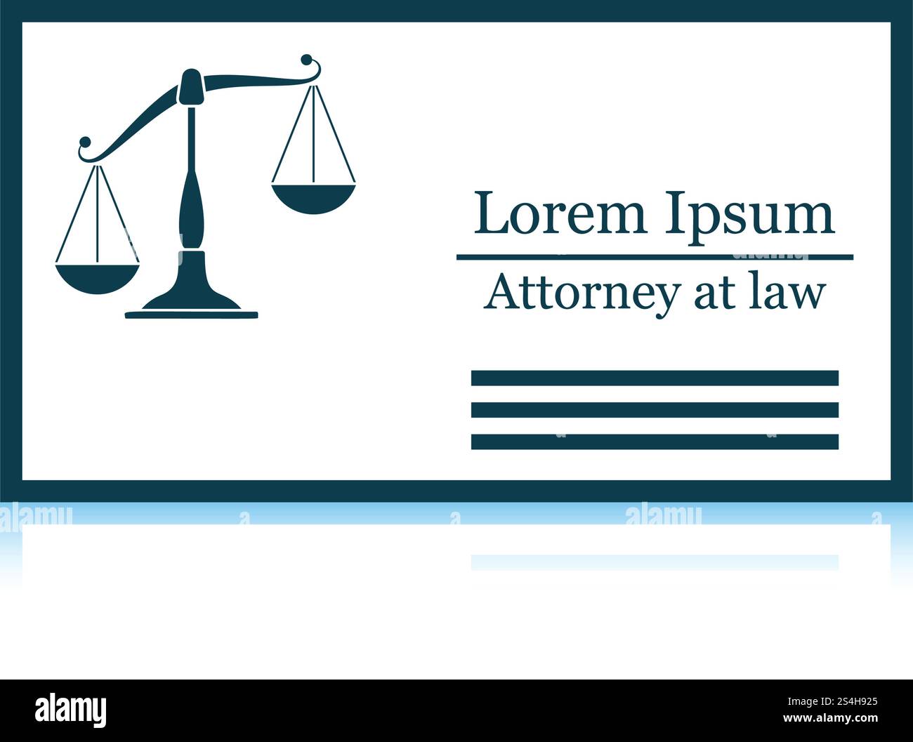 Lawyer business card icon. Shadow reflection design. Vector ...