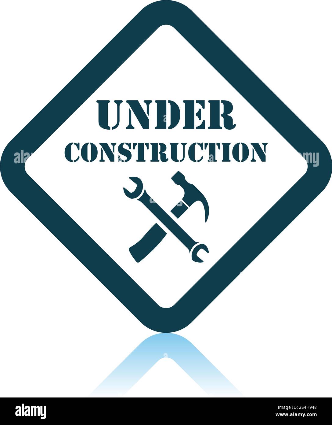 Icon Of Under Construction. Shadow Reflection Design. Vector ...