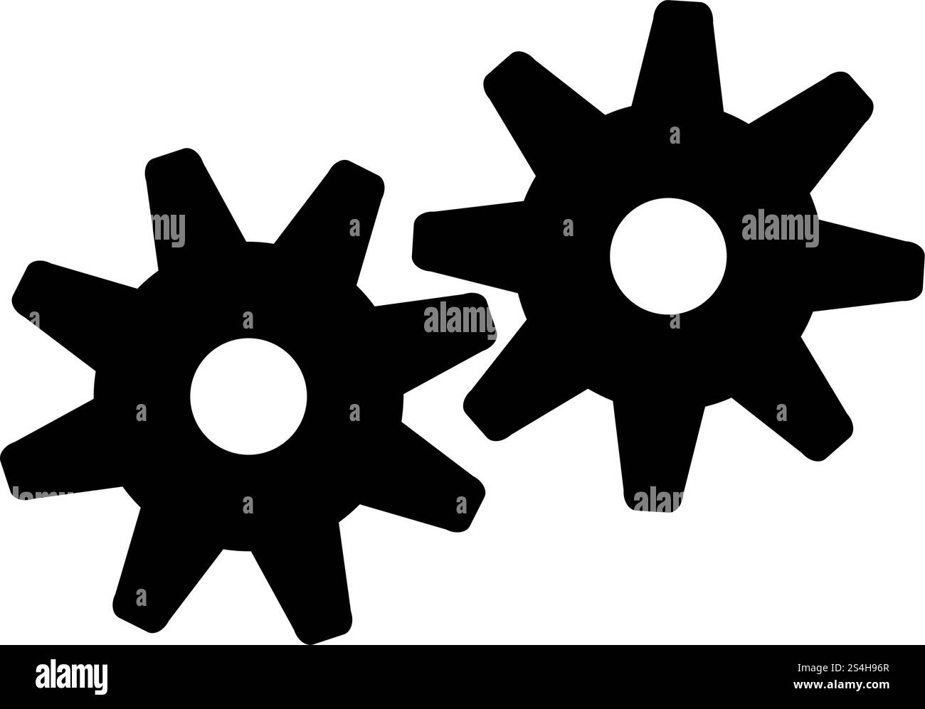 Gears Icon. Black Stencil Design. Vector Illustration Stock Vector ...