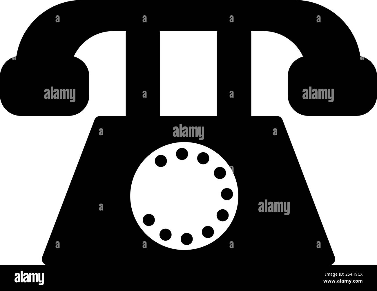 Old Phone Icon. Black Stencil Design. Vector Illustration Stock Vector ...