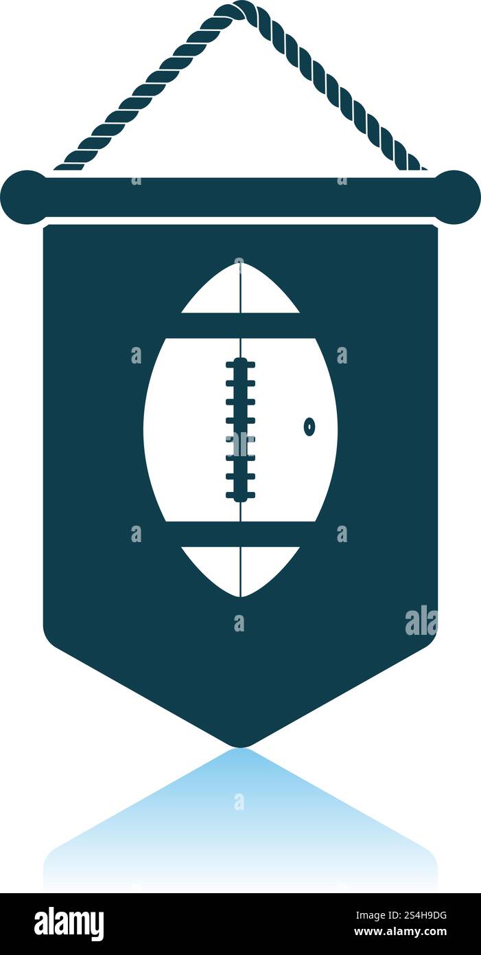 American Football Pennant Icon. Shadow Reflection Design. Vector ...