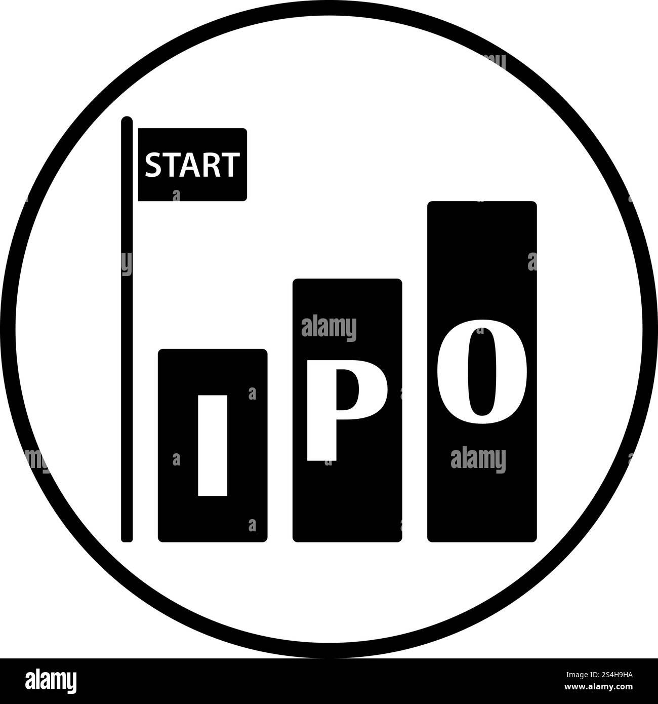 Ipo Icon. Thin Circle Stencil Design. Vector Illustration Stock Vector ...