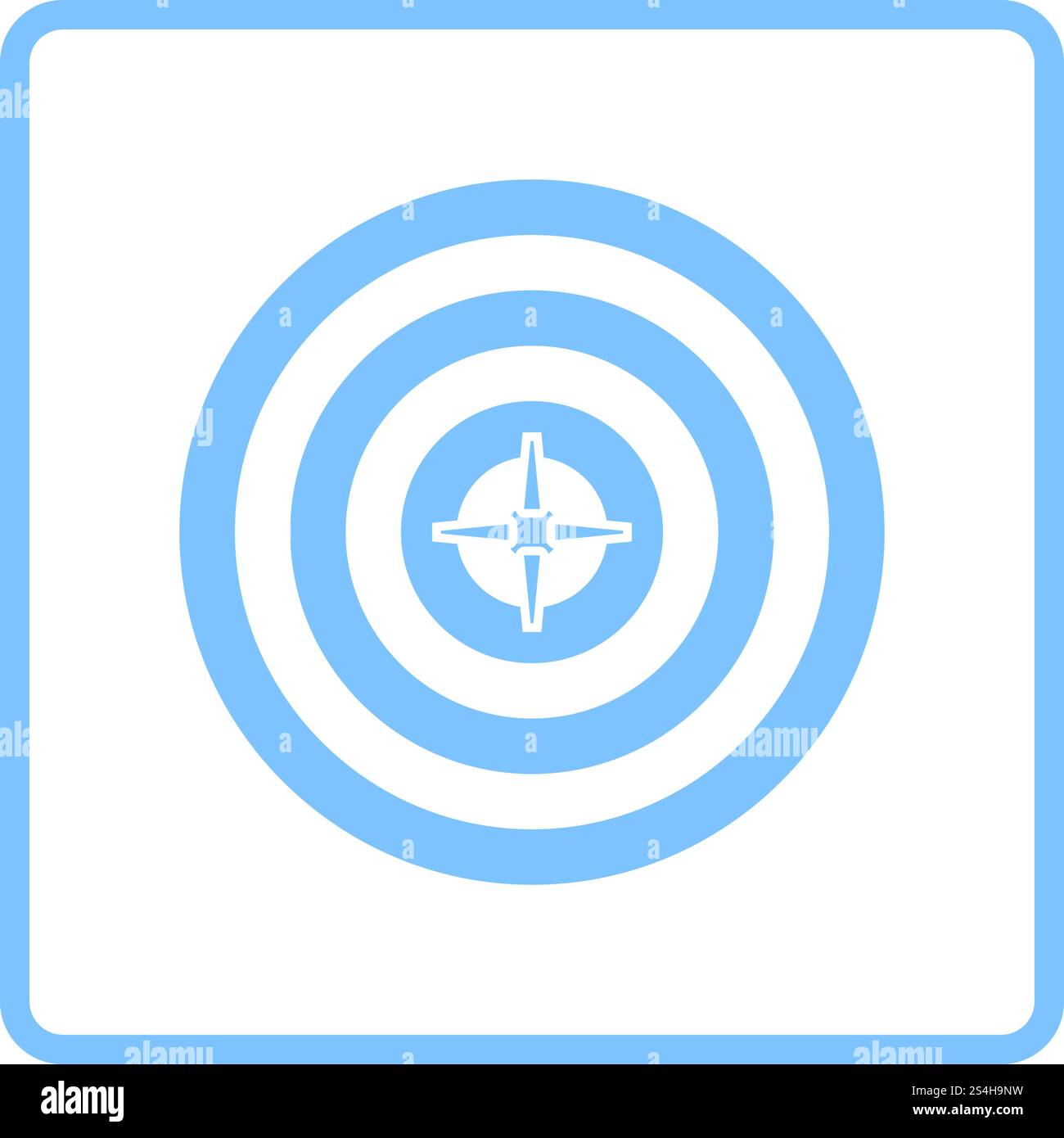 Target With Dart In Center Icon. Blue Frame Design. Vector Illustration ...