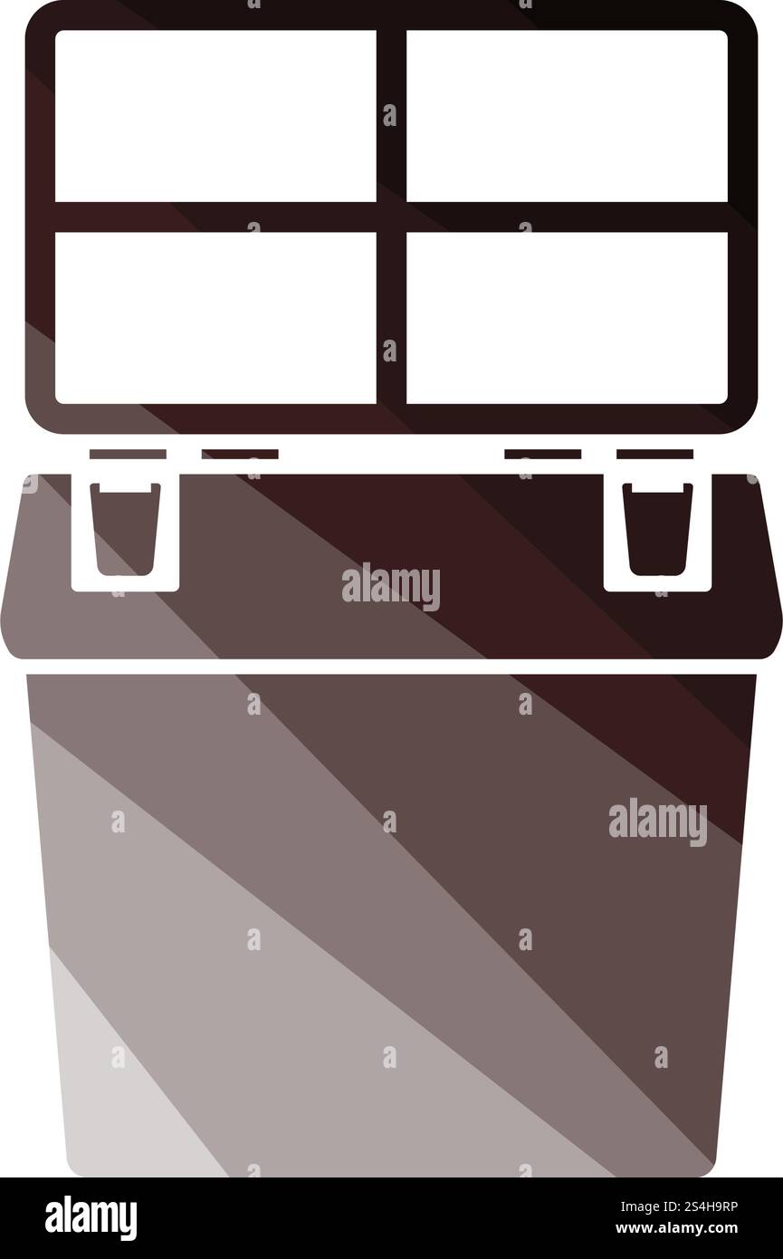 Icon Of Fishing Opened Box. Flat Color Ladder Design. Vector ...