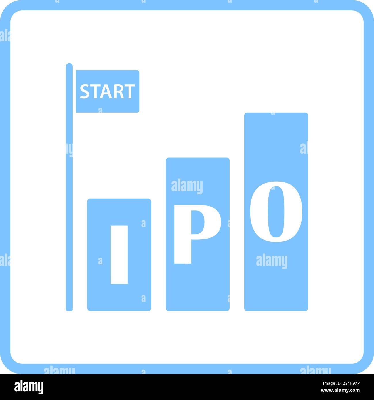 Ipo Icon. Blue Frame Design. Vector Illustration Stock Vector Image ...