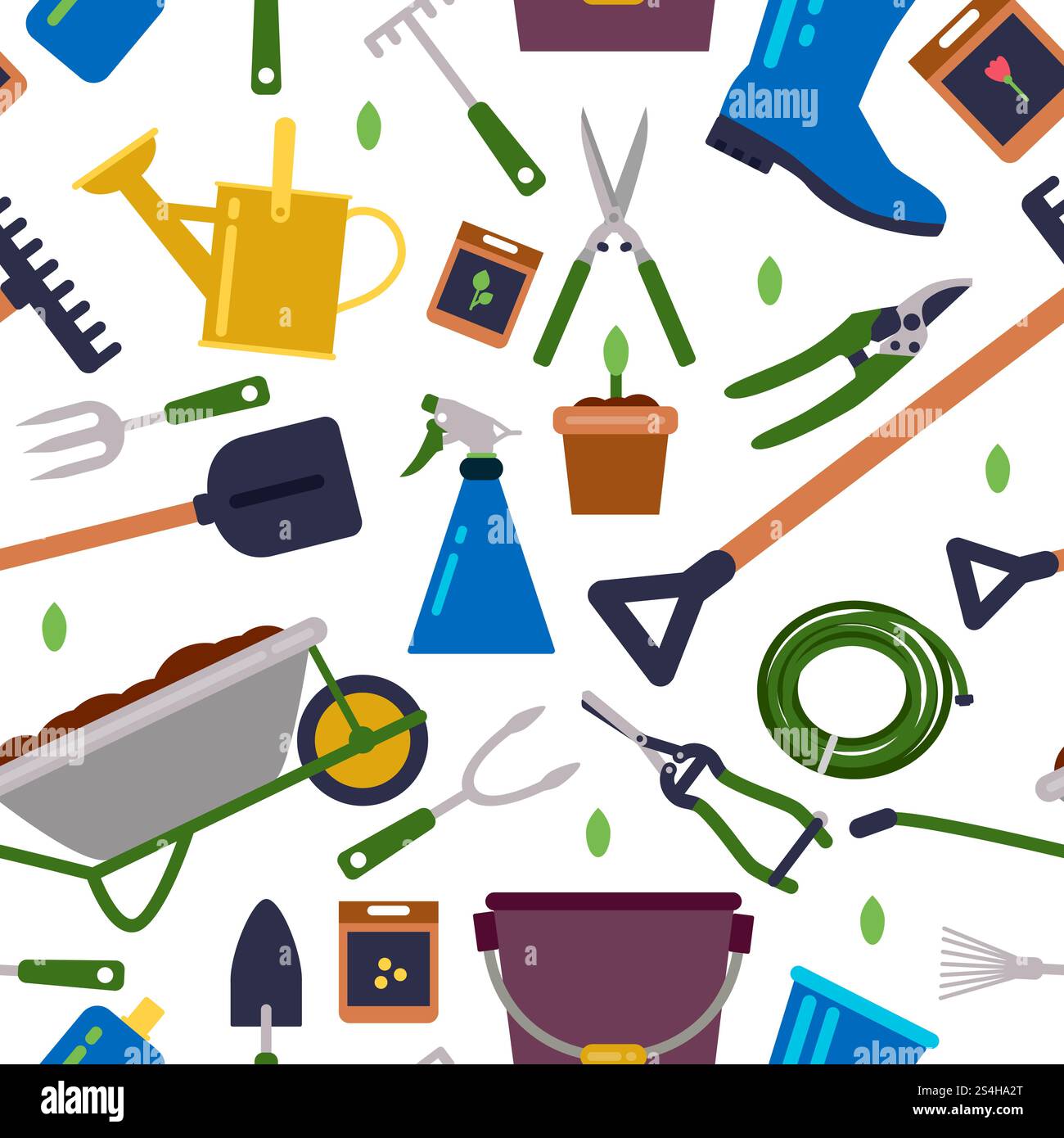 Different tools for gardening. Vector seamless pattern gardening tools ...