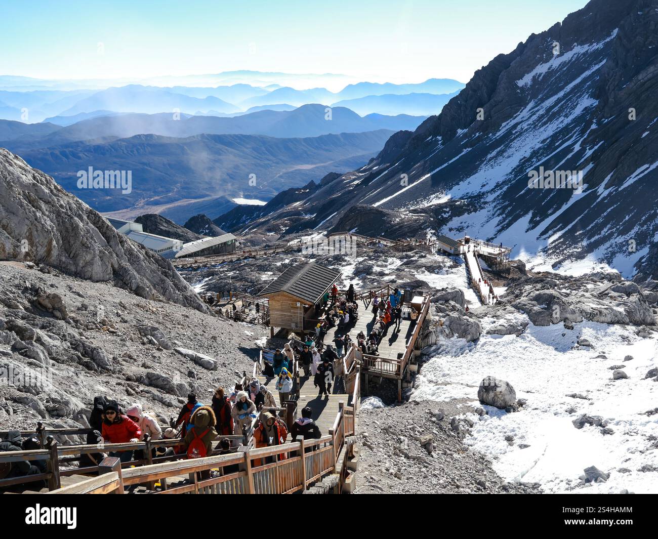 Tourists Visiting And Enjoying The Top of Jade Dragon Snow Mountain ...