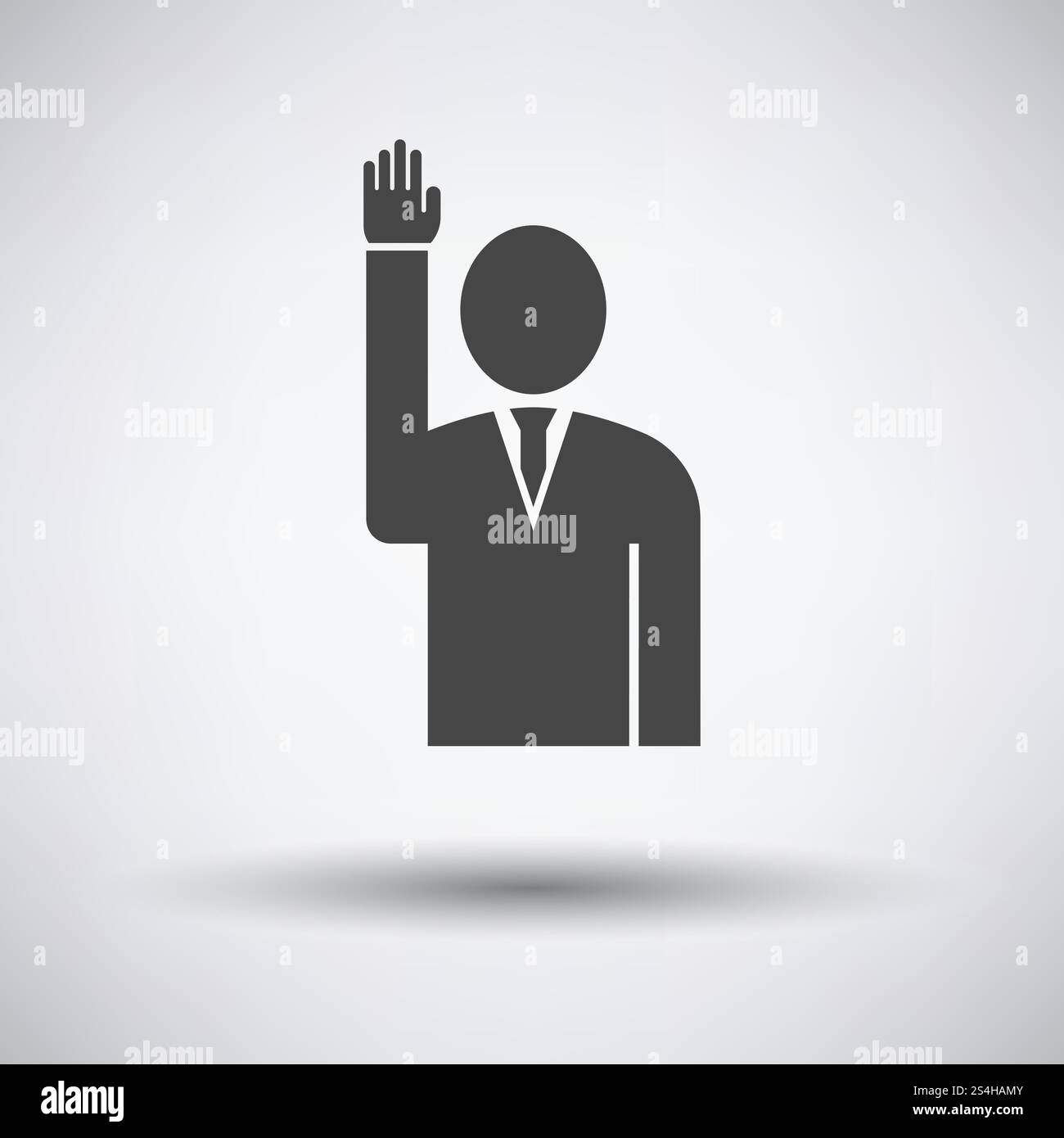 Voting Man Icon on gray background, round shadow. Vector illustration ...