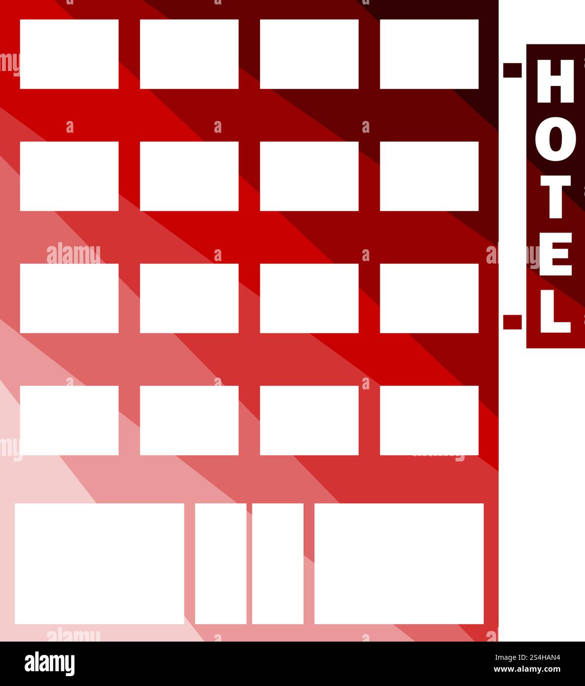 Hotel Building Icon. Flat Color Ladder Design. Vector Illustration ...