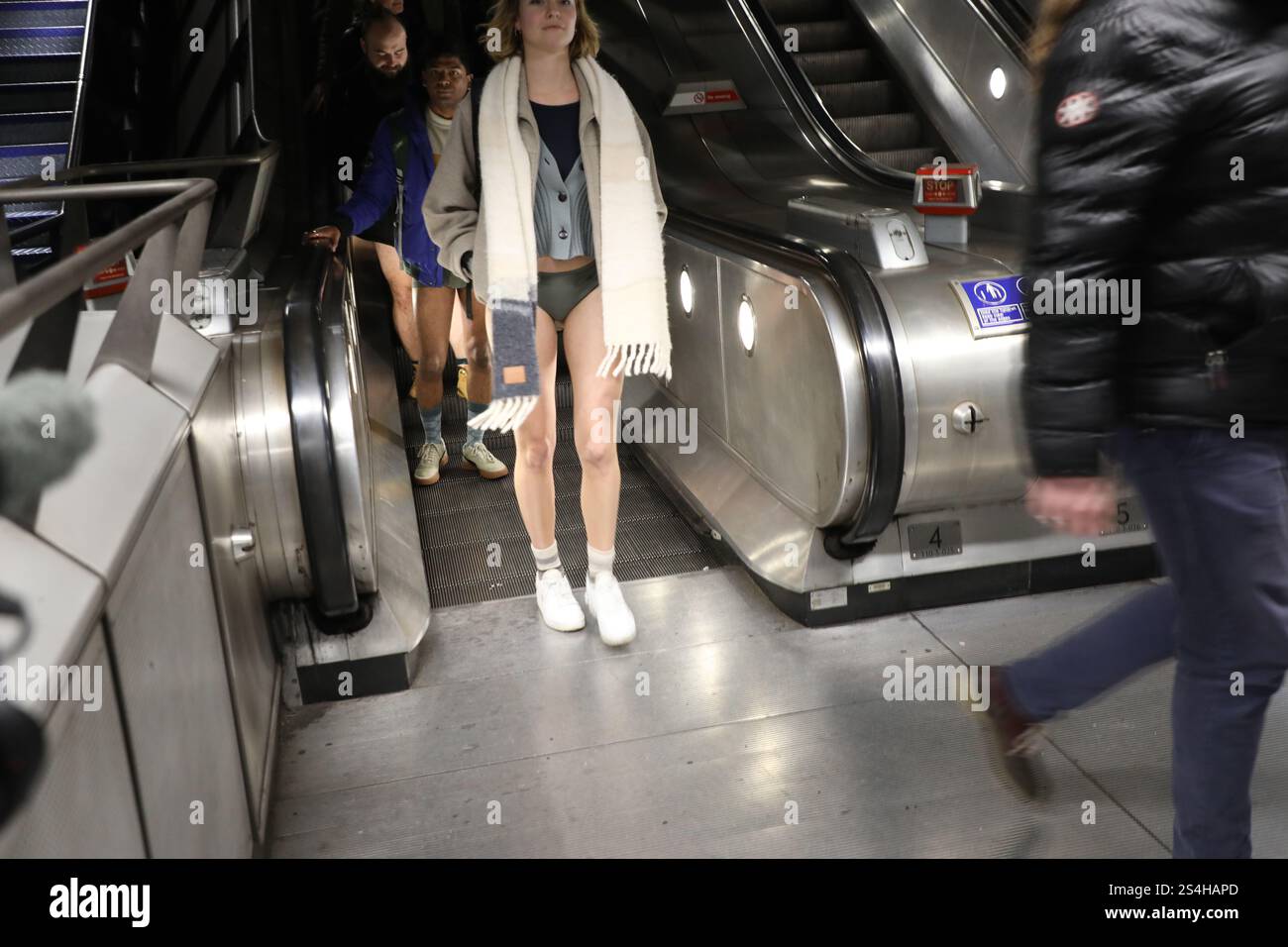 London, England. 12th January 2025. No Trousers Tube Ride 2025 ...