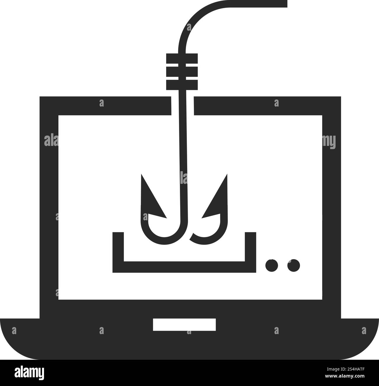 Computer phishing icon. Simple illustration of computer phishing vector ...