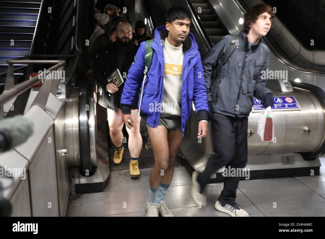 London, England. 12th January 2025. No Trousers Tube Ride 2025 ...