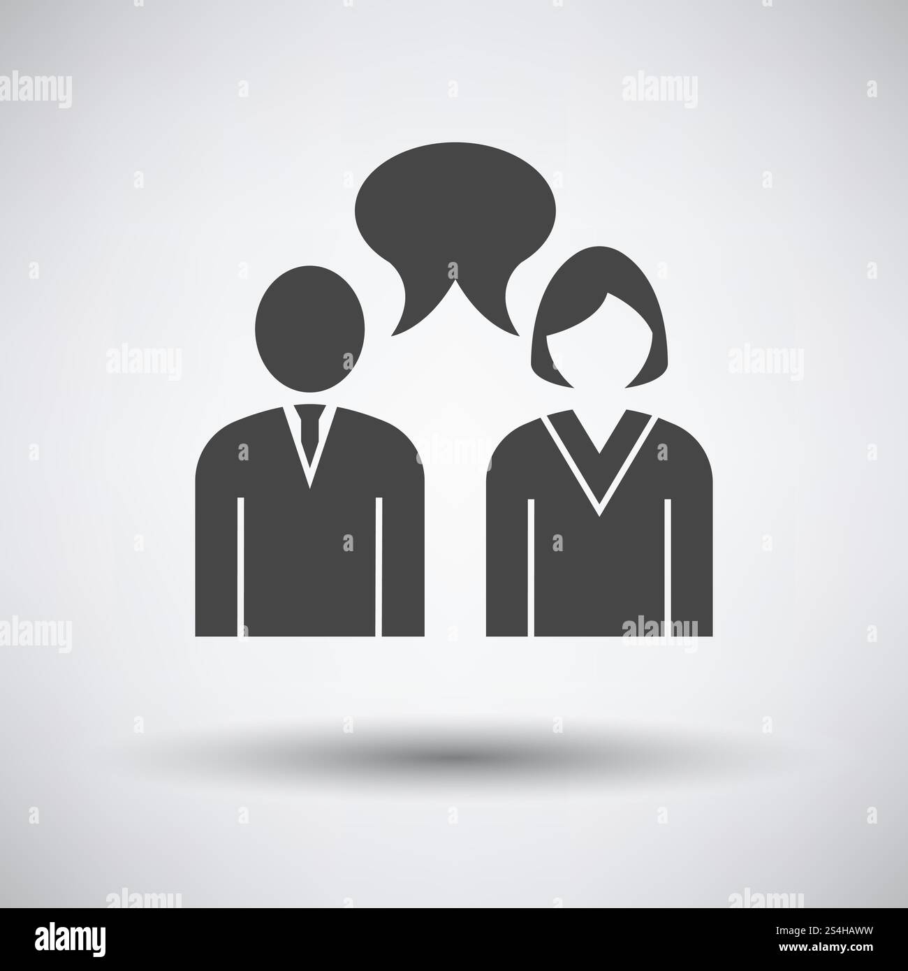 Chat icon on gray background, round shadow. Vector illustration Stock ...